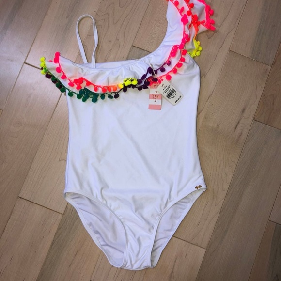 Pilyq | Swim | Pilyq Girls Pom Pom Trim Swimsuit | Poshmark